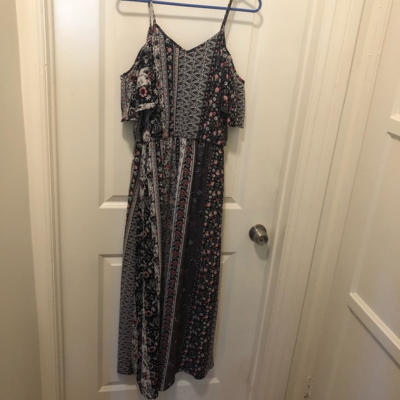 Dresses | Flirty Cold Shoulder Floral Print Maxi Dress | Poshmark